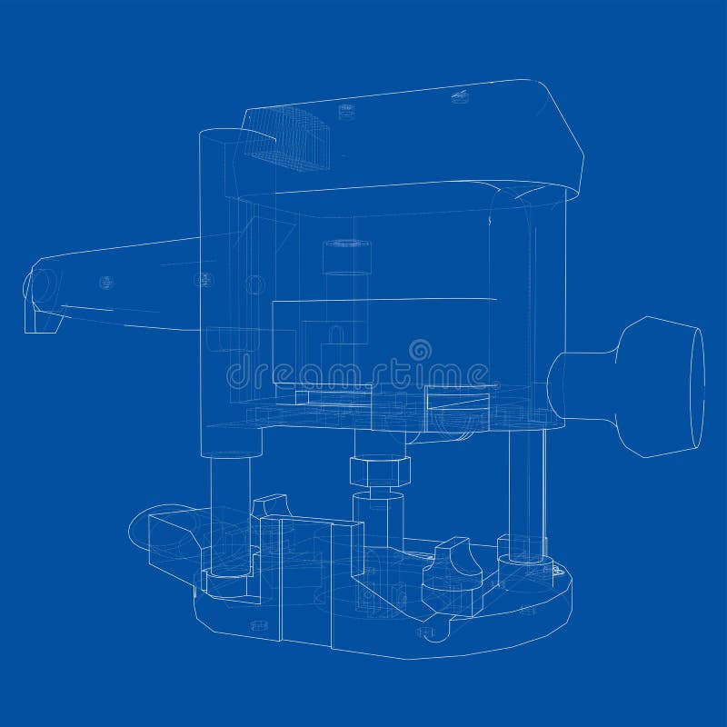 Outline milling machine stock illustration. Illustration of drilling ...