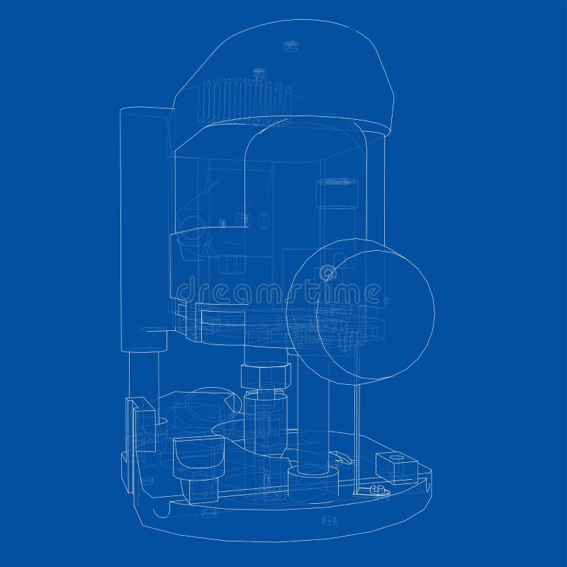 Outline Milling Machine. Vector Stock Vector - Illustration of graphic ...