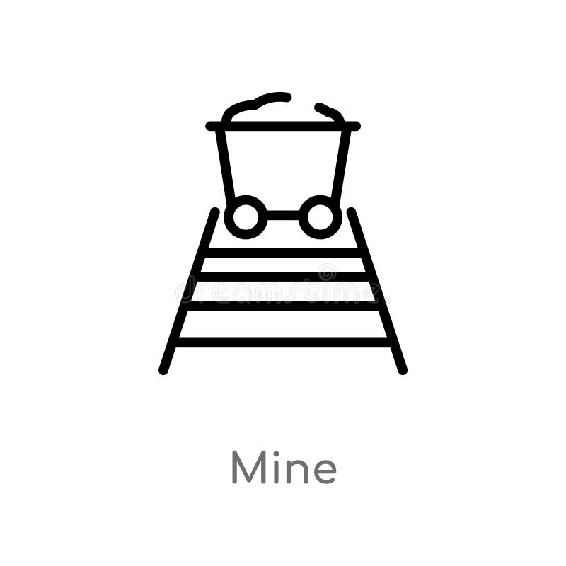 Outline Mine Vector Icon. Isolated Black Simple Line Element ...