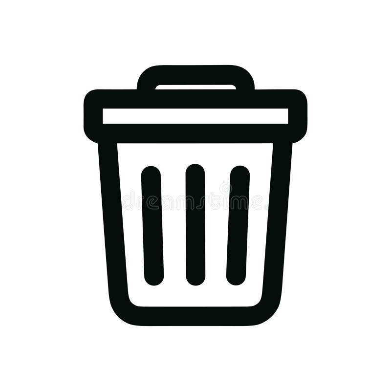 Outline Minimalist Trash Can Symbol Shape Icon Stock Illustration ...