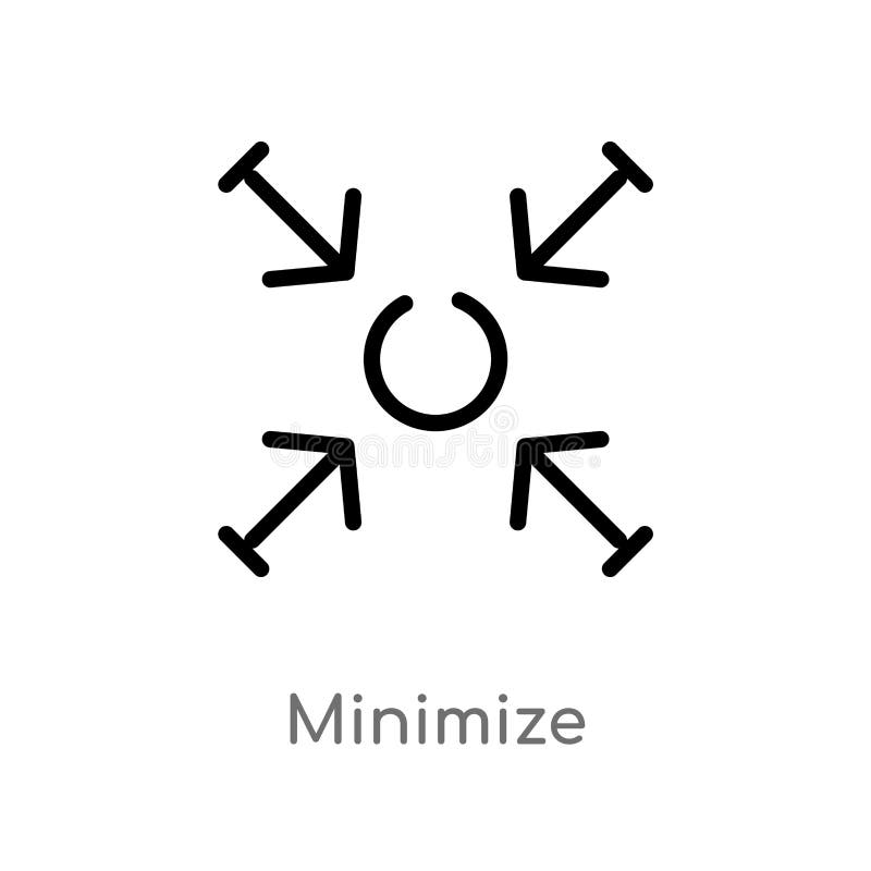 Outline Minimize Vector Icon. Isolated Black Simple Line Element ...