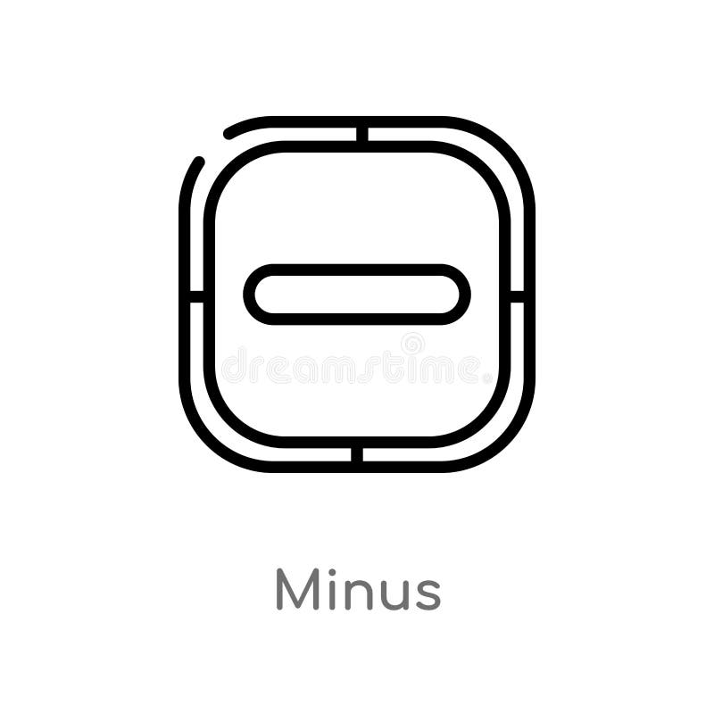 Outline Minus Vector Icon. Isolated Black Simple Line Element ...
