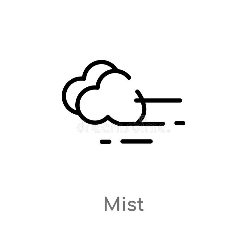 Fog Mist Line Icon, Outline Vector Sign, Linear Style Pictogram ...