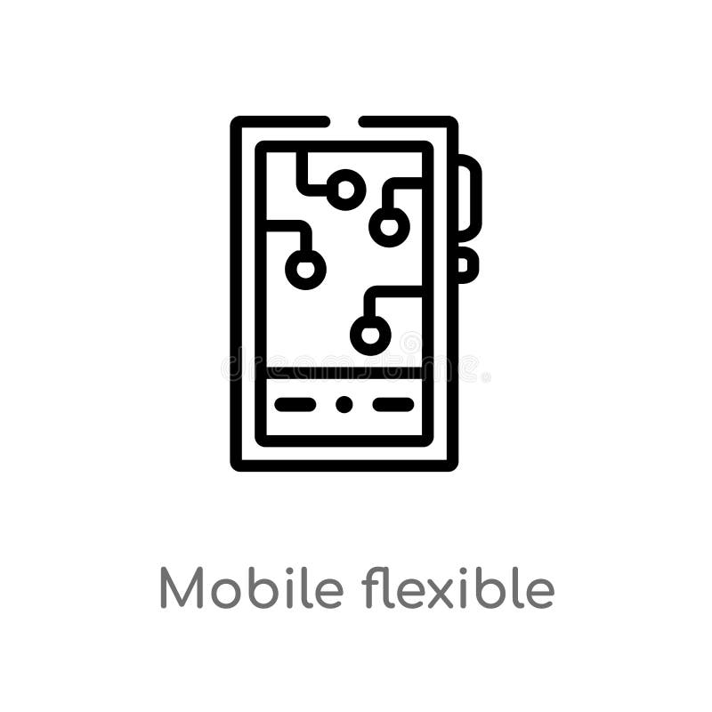Outline Mobile Flexible Display Vector Icon. Isolated Black Simple Line ... Outline Mobile Flexible Display Vector Icon. Isolated Black Simple Line ...