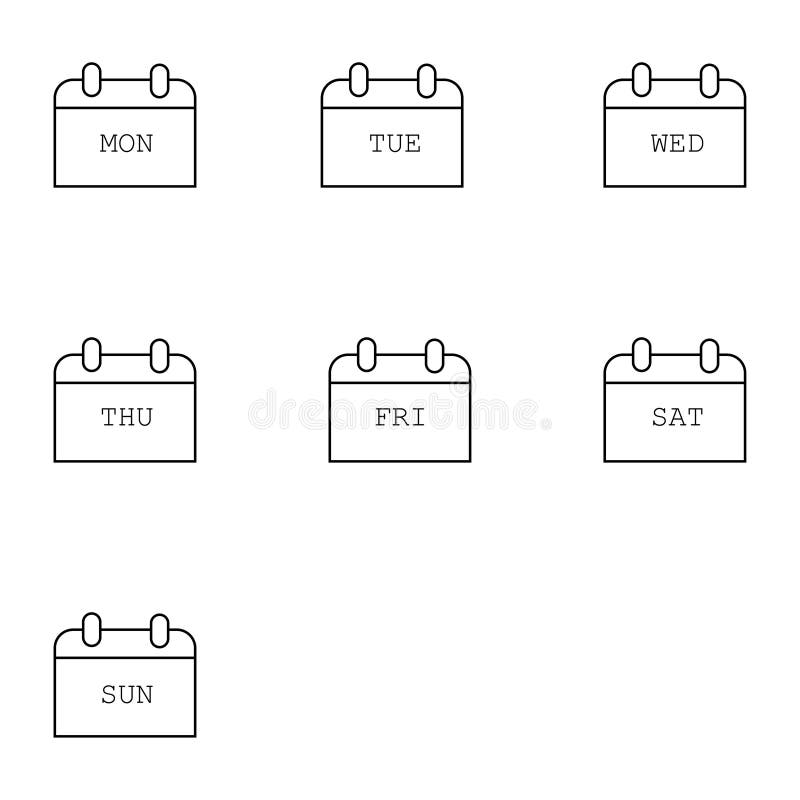 Sun Days Week Stock Illustrations – 118 Sun Days Week Stock ...