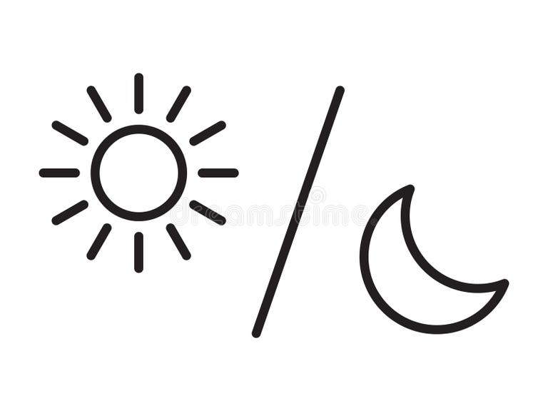 Outline moon and sun icon stock vector. Illustration of moon - 321668655