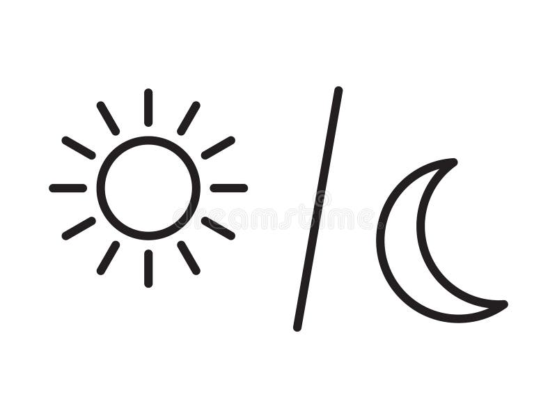 Outline moon and sun icon stock vector. Illustration of icon - 321765512