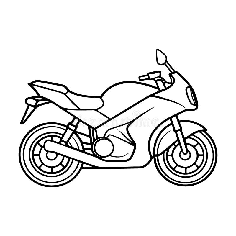 Outline Motorcycle Vector Art for Graphic Projects Stock Vector ...