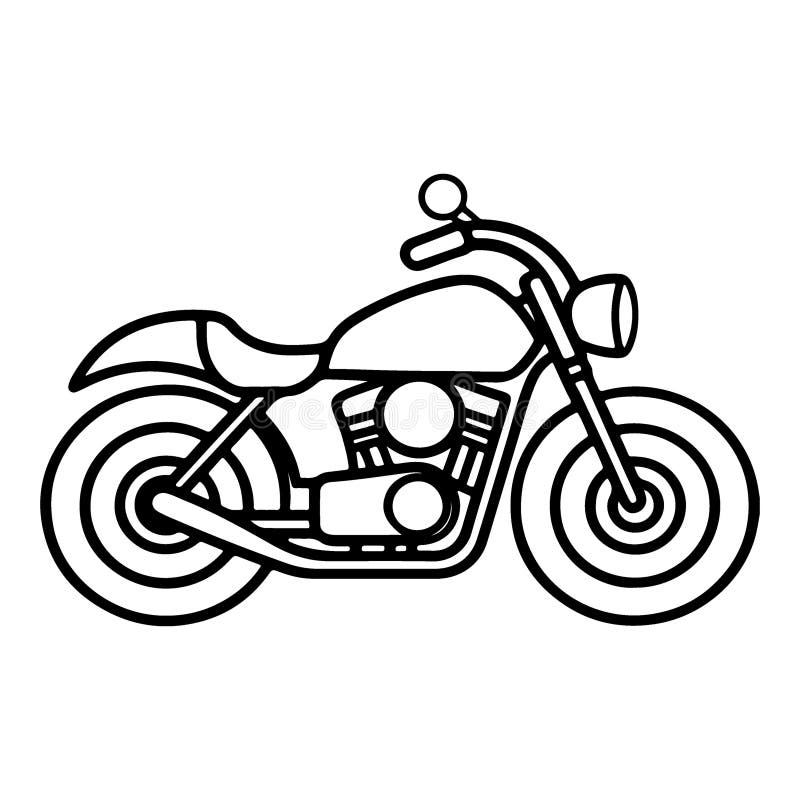 Outline Motorcycle Vector Art for Graphic Projects Stock Vector ...