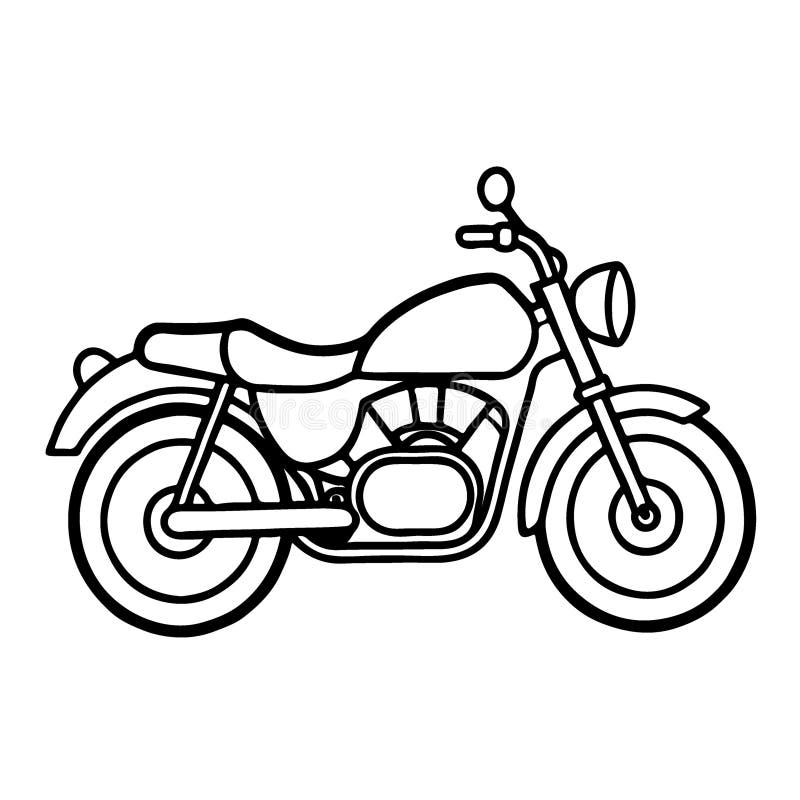 Outline Motorcycle Vector Art for Graphic Projects Stock Vector ...