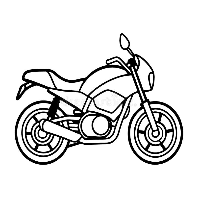 Outline Motorcycle Vector Art for Graphic Projects Stock Vector ...
