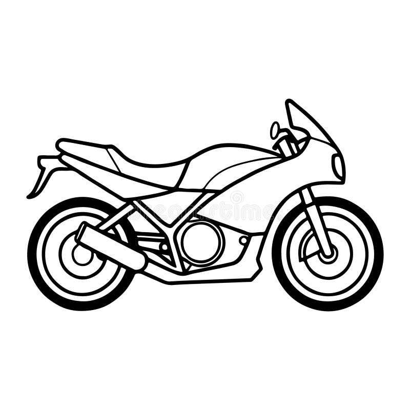 Outline Motorcycle Vector Art for Graphic Projects Stock Vector ...