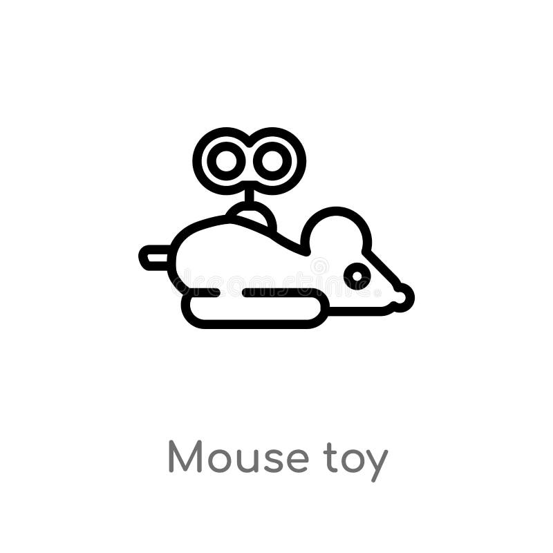 Outline Mouse Toy Vector Icon. Isolated Black Simple Line Element ...
