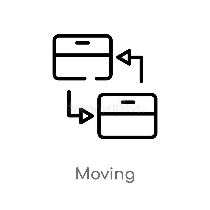 Outline Moving Vector Icon. Isolated Black Simple Line Element ...