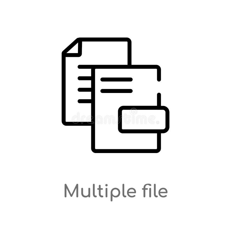 Outline Multiple File Vector Icon. Isolated Black Simple Line Element ...