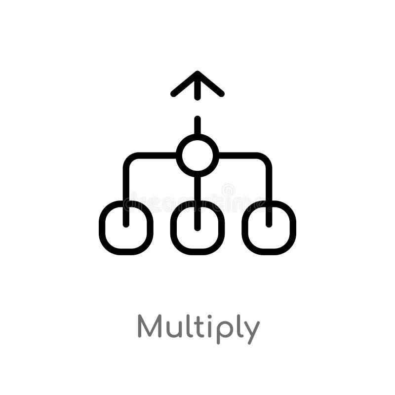 Outline Multiply Vector Icon. Isolated Black Simple Line Element ...