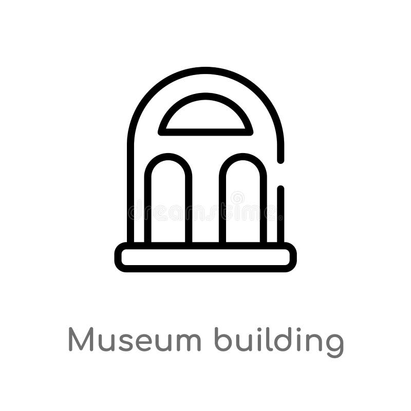 Outline Museum Building Vector Icon. Isolated Black Simple Line Element ...