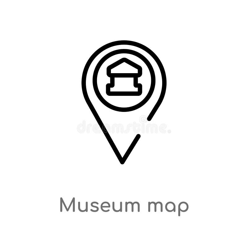 Outline Museum Map Vector Icon. Isolated Black Simple Line Element ...