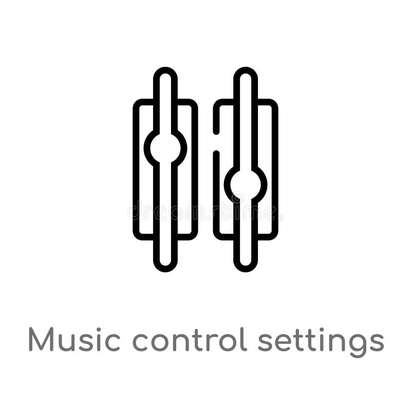 Outline Music Control Settings Button Vector Icon. Isolated Black ...