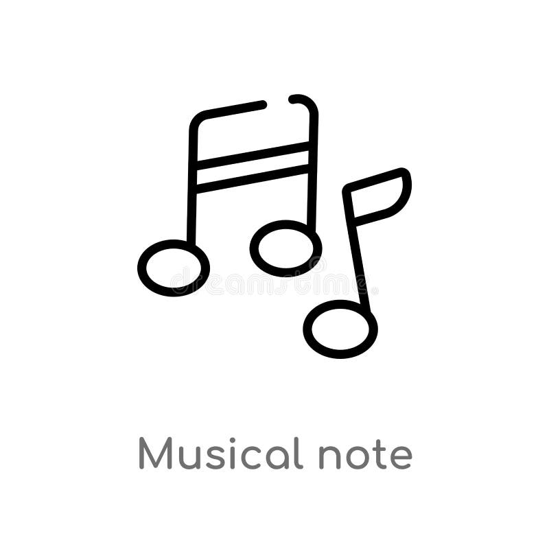 Outline Musical Note Vector Icon. Isolated Black Simple Line Element ...