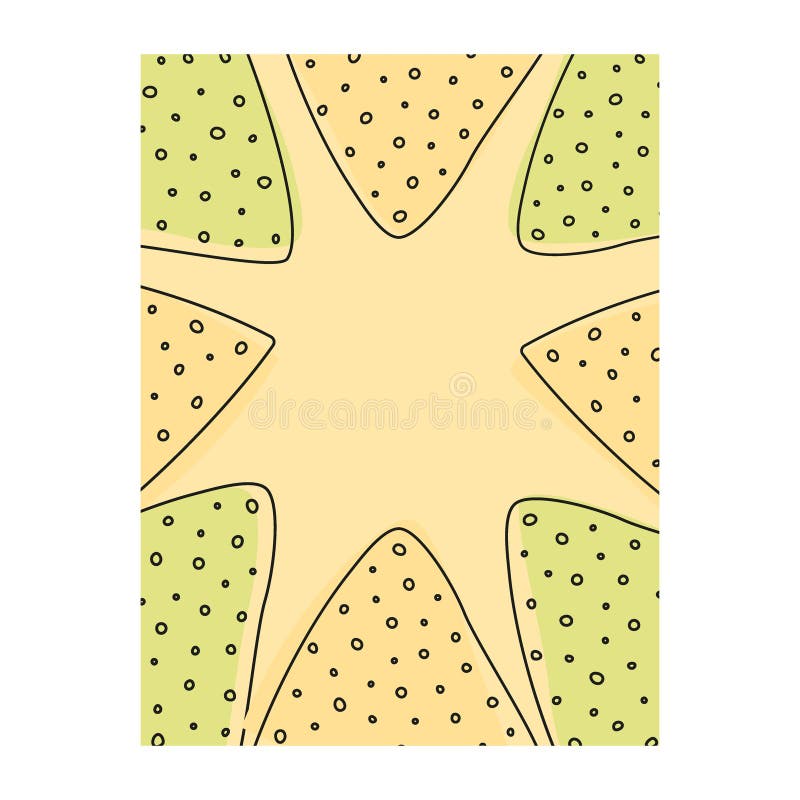 Outline Nachos with Spots in Trendy Yellow and Green Rectangular Frame ...