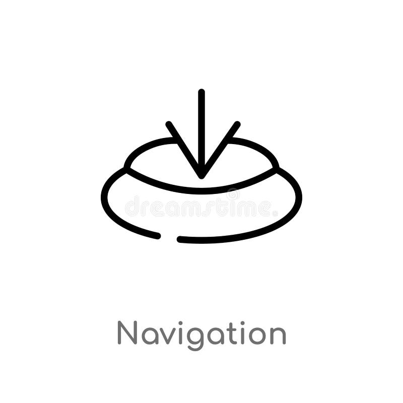 Outline Navigation Vector Icon. Isolated Black Simple Line Element ...