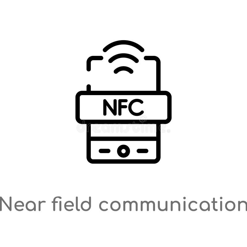 Outline Near Field Communication Vector Icon. Isolated Black Simple ...