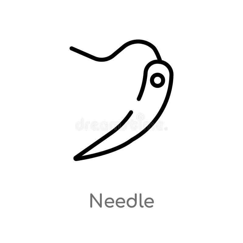 Outline Needle Case Vector Icon. Isolated Black Simple Line Element ...