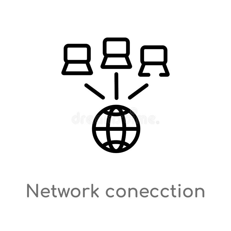 Outline Network Vector Icon. Isolated Black Simple Line Element ...