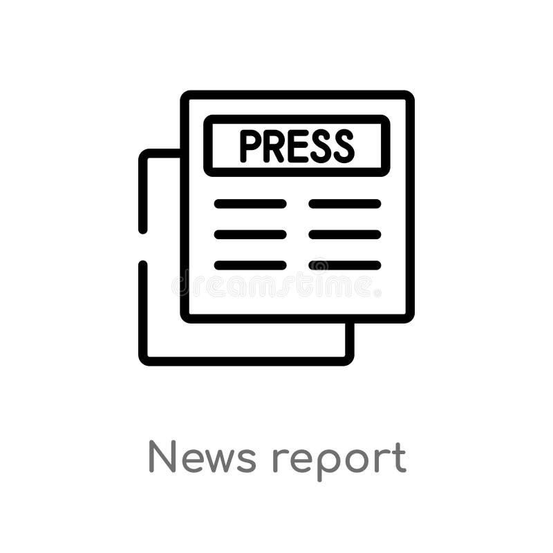 Outline News Reporters Vector Icon. Isolated Black Simple Line Element ...