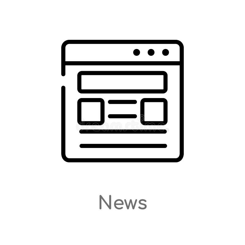 Outline News Reporters Vector Icon. Isolated Black Simple Line Element ...