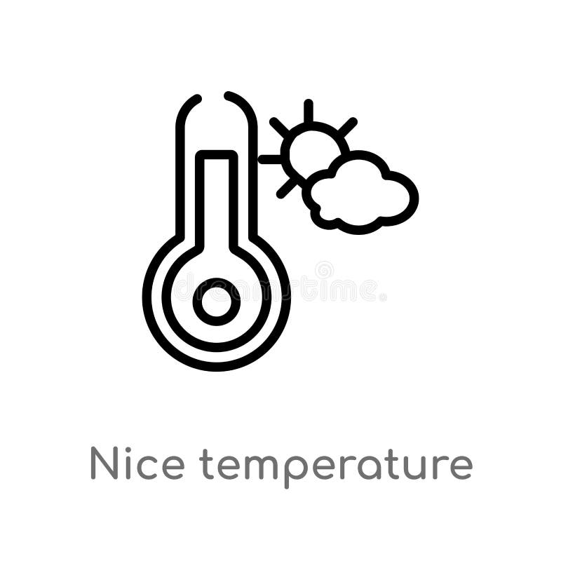 Outline Nice Temperature Vector Icon. Isolated Black Simple Line ...