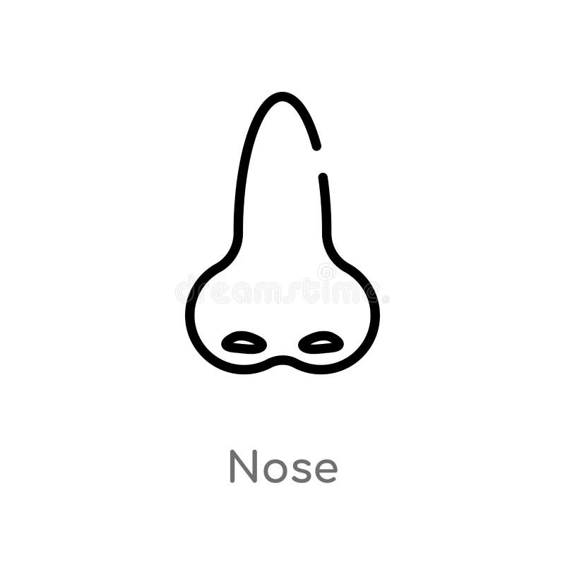 Outline Nose Vector Icon. Isolated Black Simple Line Element ... Outline Nose Vector Icon. Isolated Black Simple Line Element ...