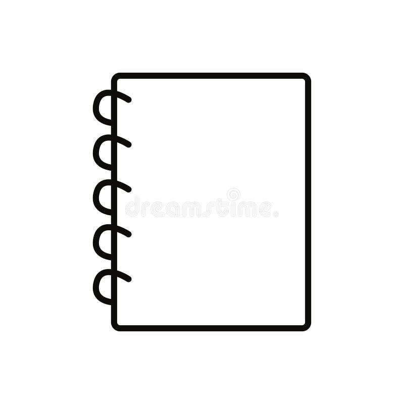 Outline Notebook Icon Illustration Stock Vector - Illustration of diary ...
