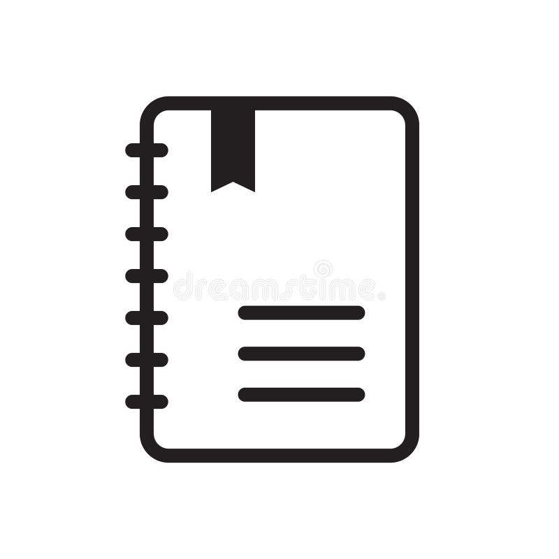 Outline Notepad Icon, Note Book Icon Illustration Vector Symbol Stock ...