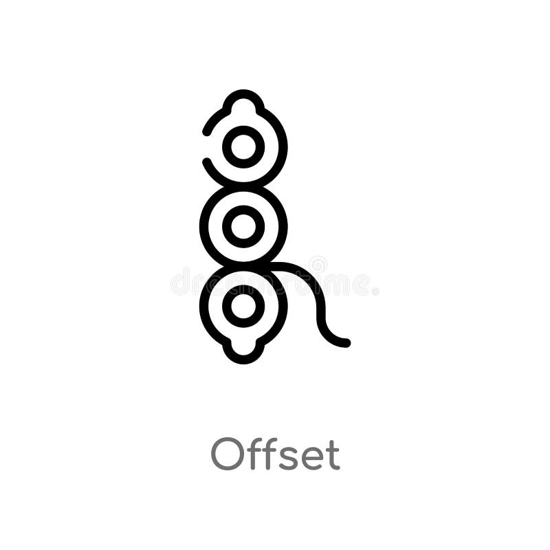 Outline Offset Vector Icon Isolated Black Simple Line Element