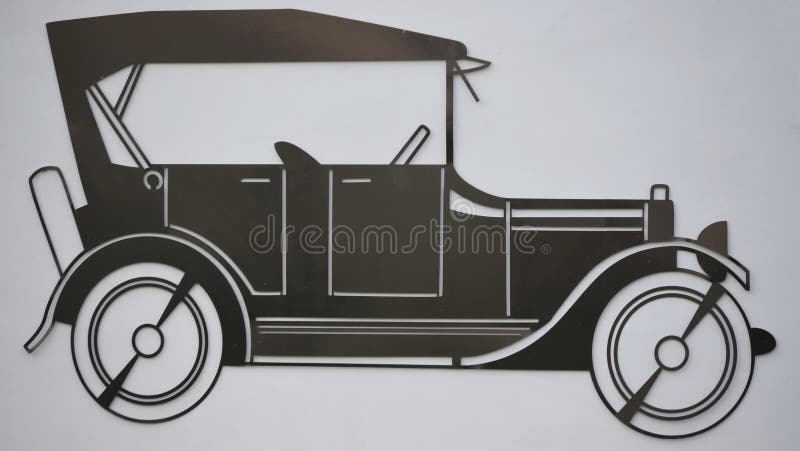 Outline Old Car Made of Sheet Metal Stock Illustration - Illustration ...