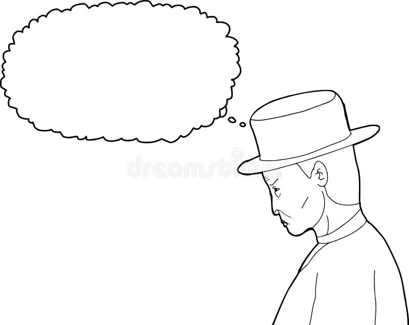 Outline of Old 1920 s Man stock illustration. Illustration of serious ...