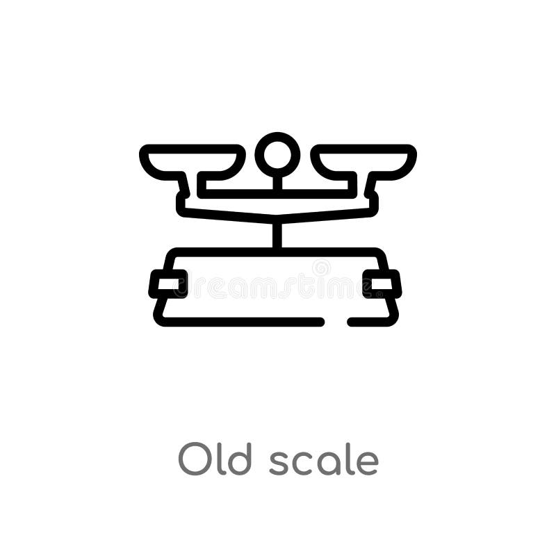 Outline Old Scale Vector Icon. Isolated Black Simple Line Element ...