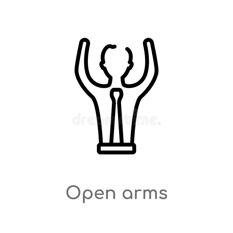 Outline Open Arms Vector Icon. Isolated Black Simple Line Element ...