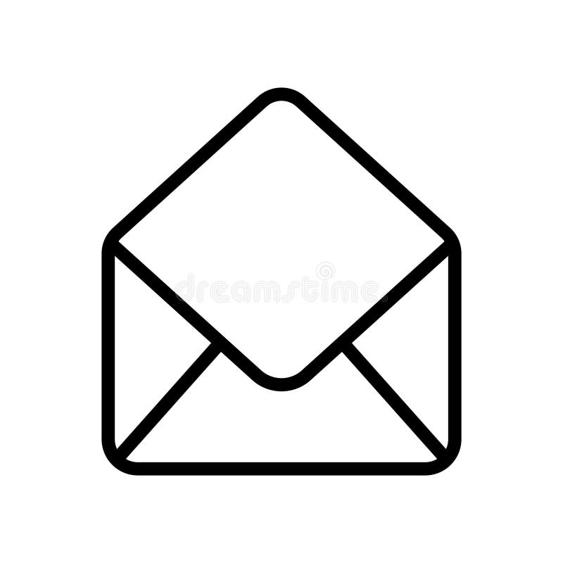 Outline Open Empty Email Icon. Editable Stroke Stock Vector ...