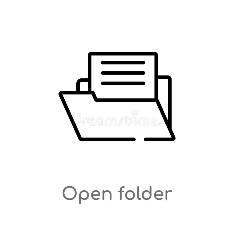 Outline Open Menu Vector Icon. Isolated Black Simple Line Element ...