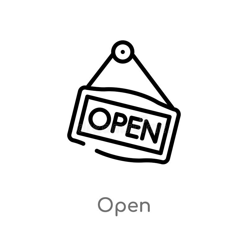 Outline Open Vector Icon. Isolated Black Simple Line Element ...