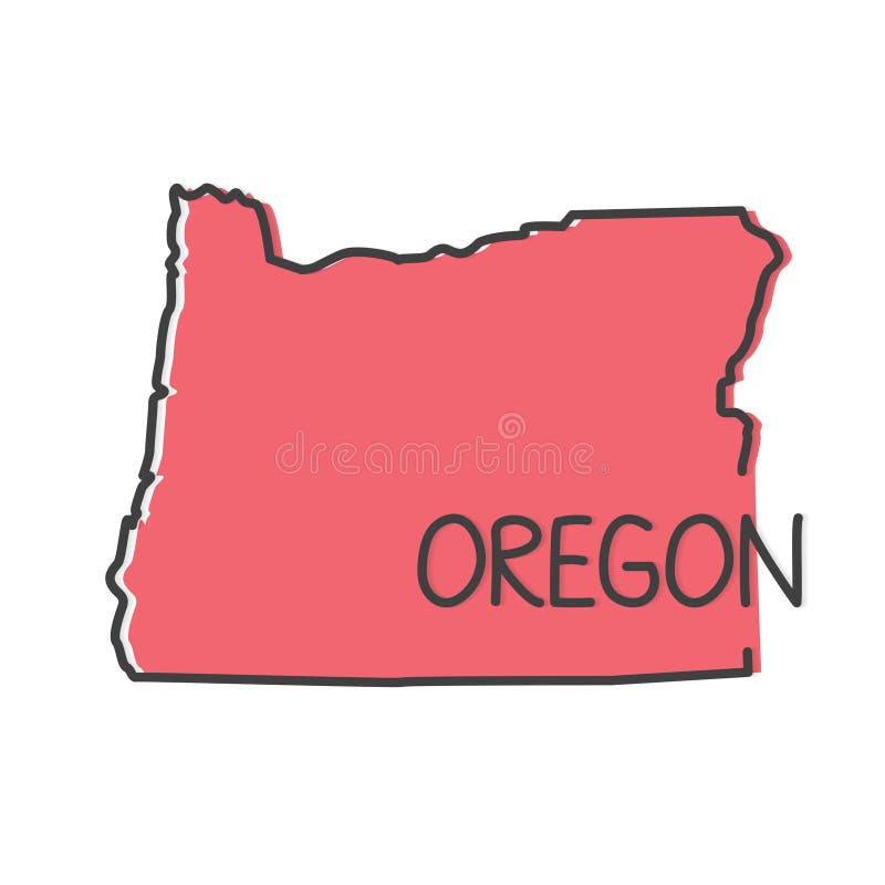 Outline of Oregon map stock vector. Illustration of border - 205117149