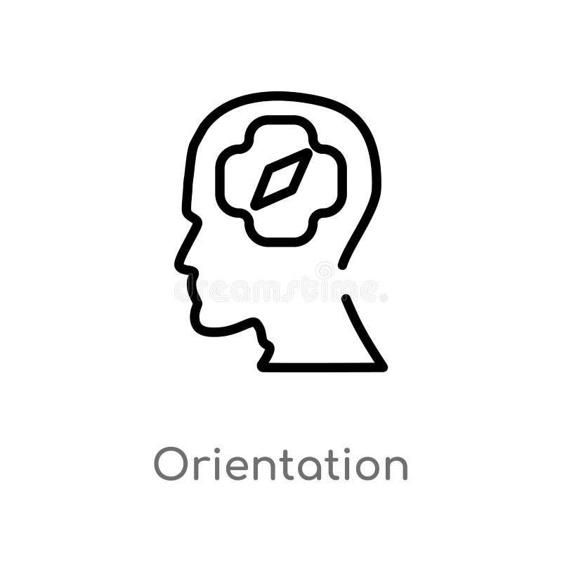 Outline Orientation Vector Icon. Isolated Black Simple Line Element ...