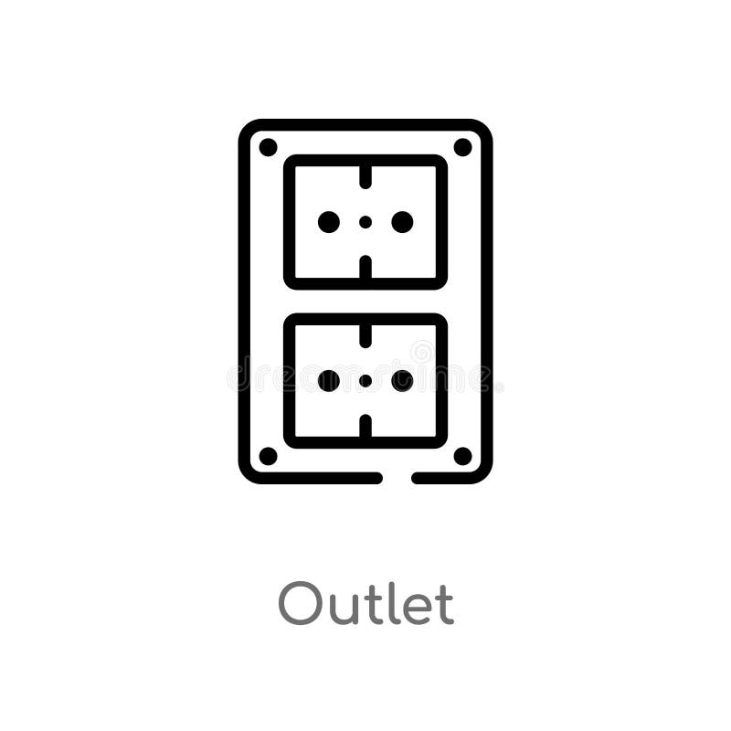 Outline Outlet Vector Icon. Isolated Black Simple Line Element ...