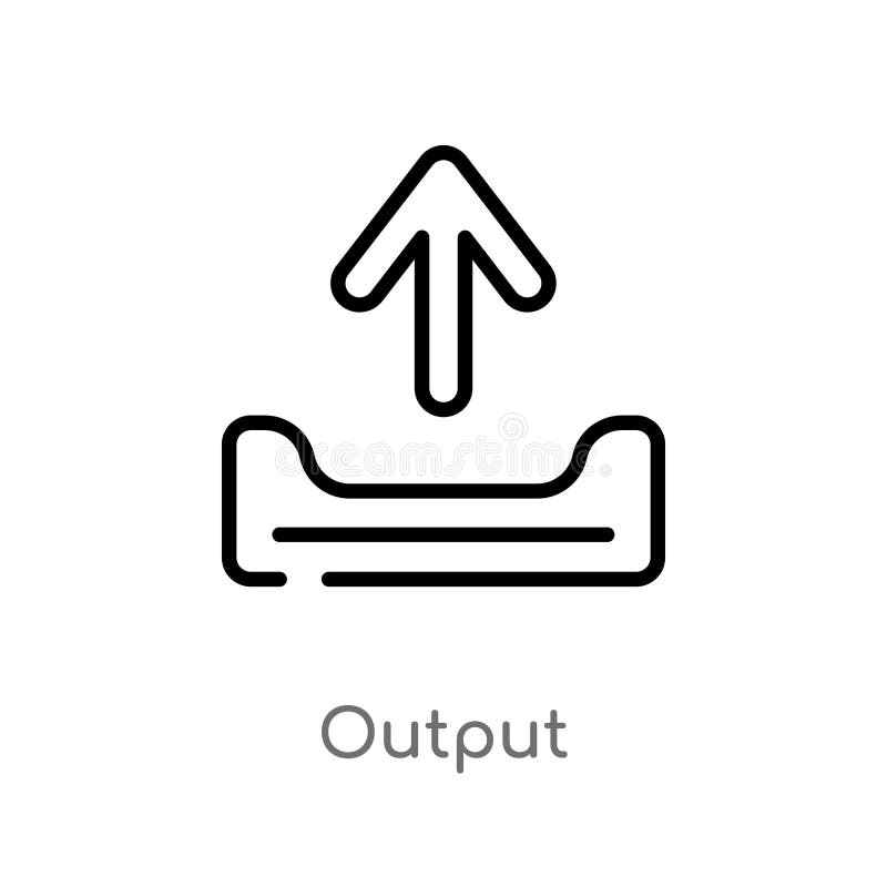 Outline Output Vector Icon Isolated Black Simple Line Element