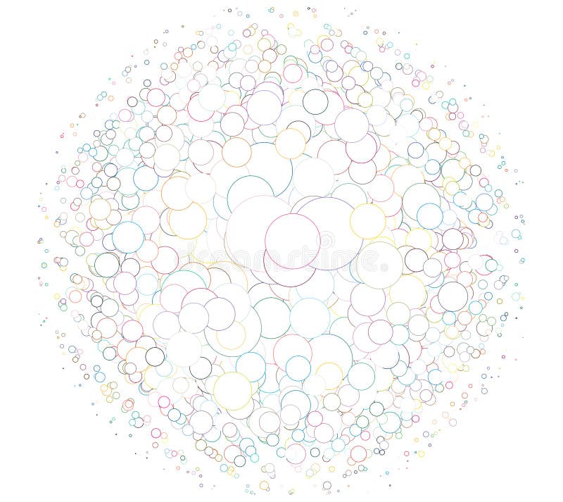 Outline, Overlap-intersect Rings Halftone (half-tone) Element. Dots ...