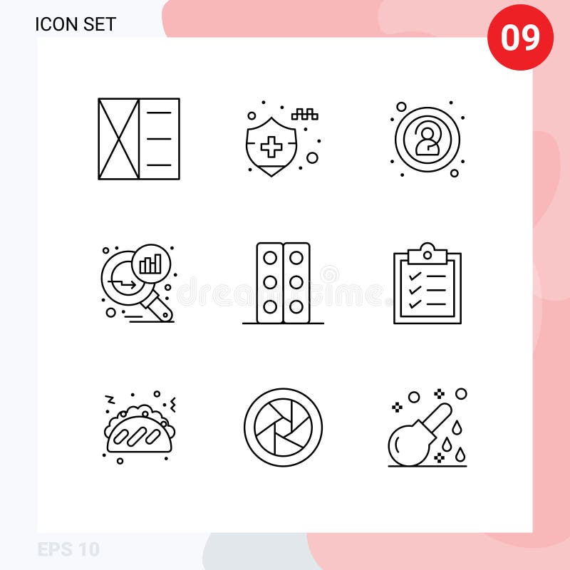 Outline Pack of 9 Universal Symbols of Tray, Lab, Anonymous, Biology ...