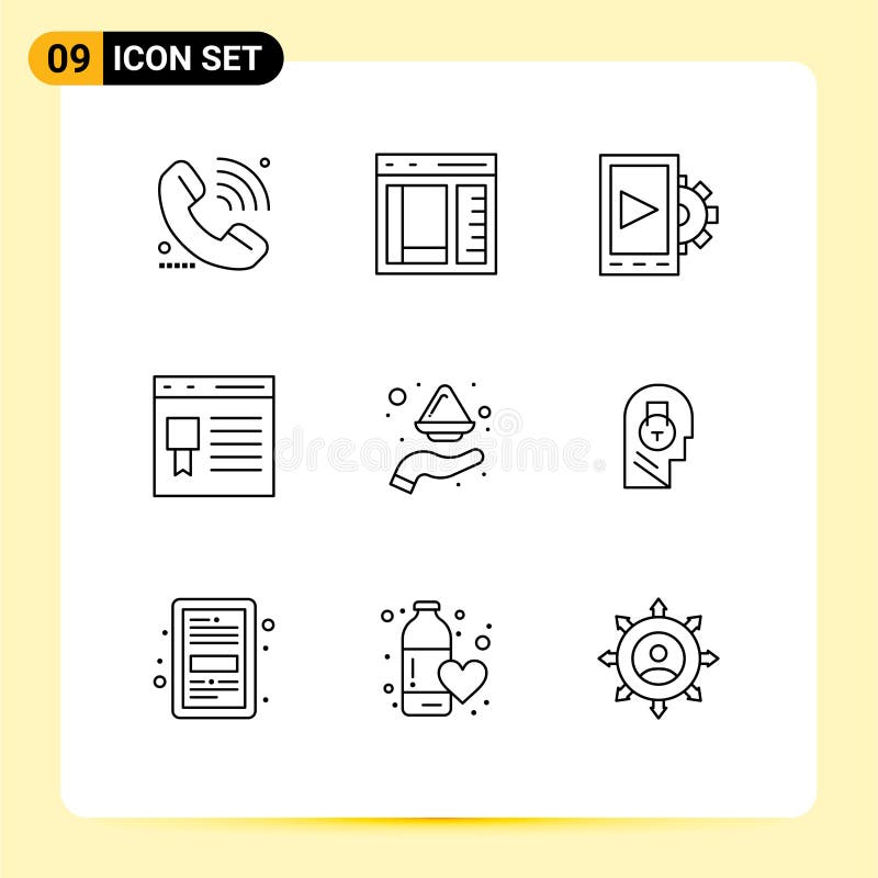 Outline Pack of 9 Universal Symbols of Website, Development ...